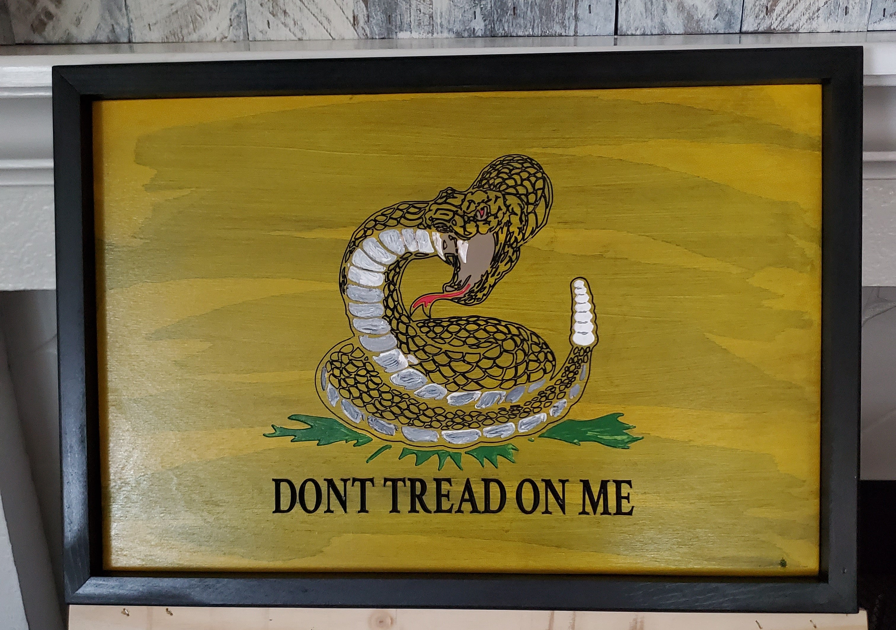 13x19 Gadsden Flag Crazy snake – Brothers Grimm Woodworks